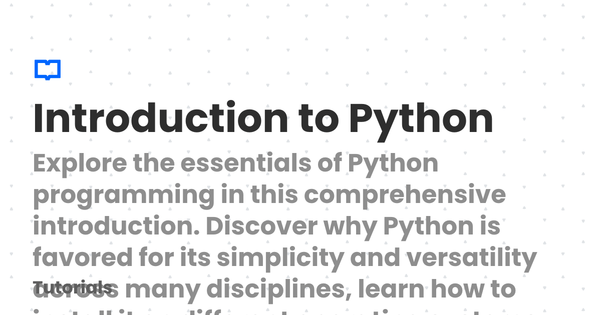 Introduction to Python | Tutorials